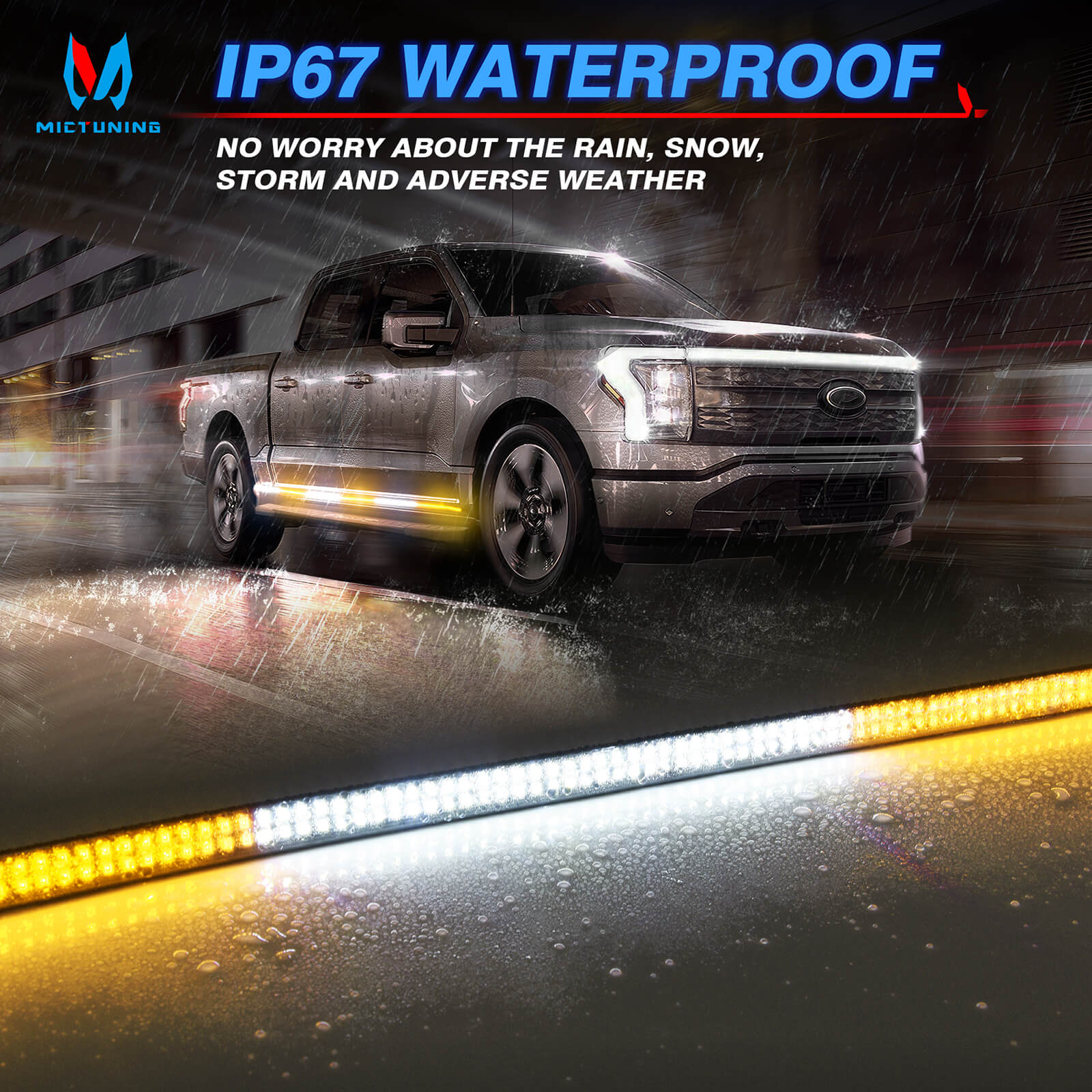 2PCS 70″ Running Board Lights Bar MICTUNING, 1152 LEDs Safety Warning ...
