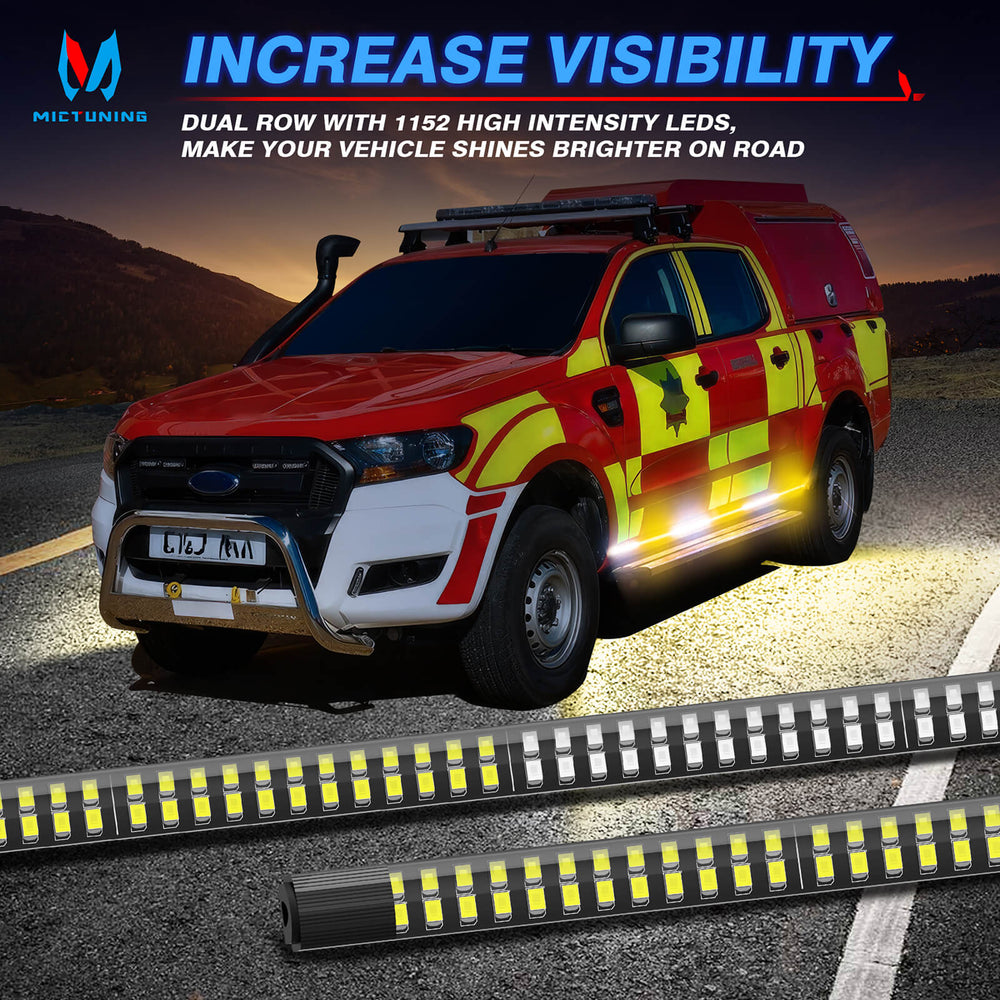 2PCS 70″ Running Board Lights Bar MICTUNING, 1152 LEDs Safety Warning ...