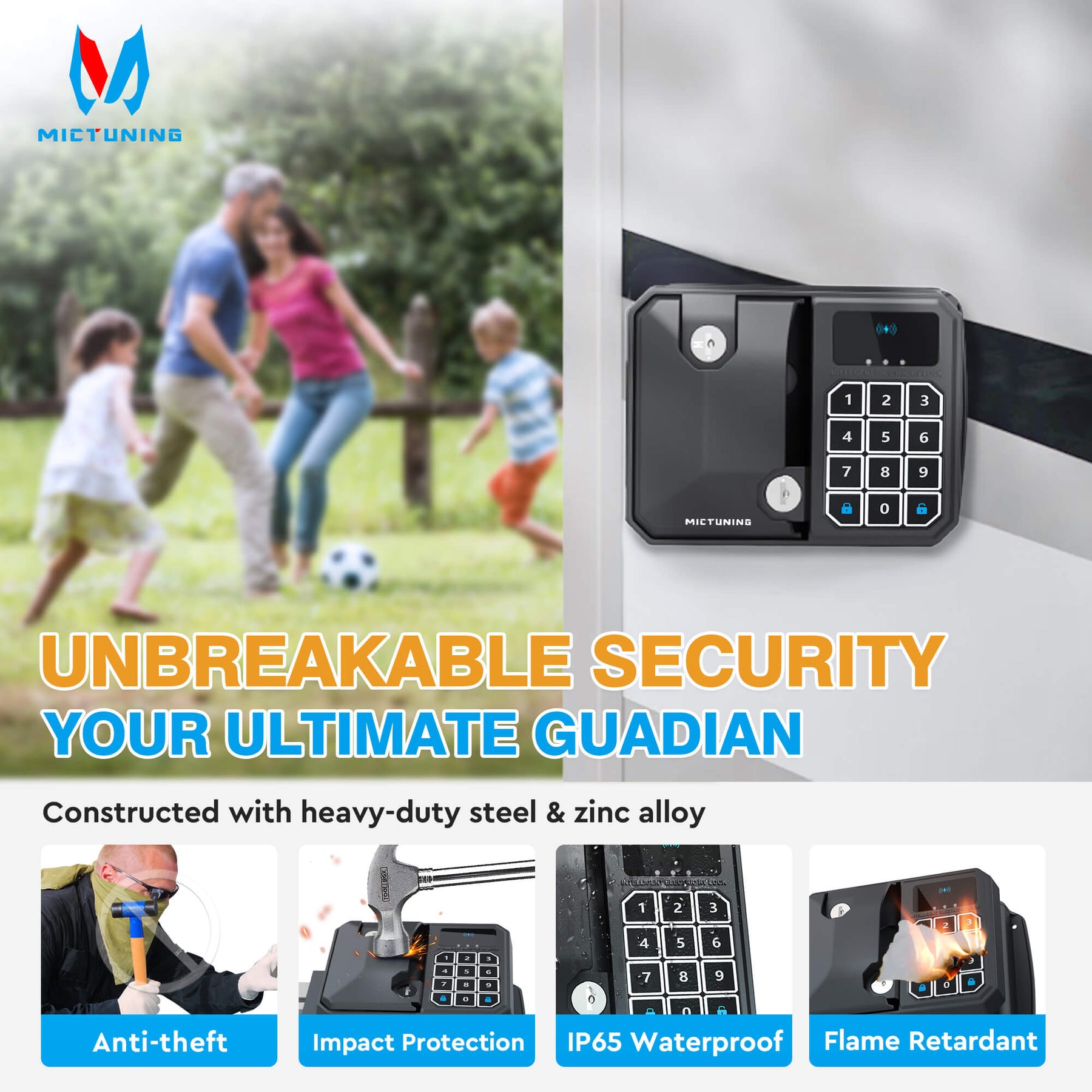 Keyless RV Entry Door Latch Digital Lock for RV Trailer Motorhome ...