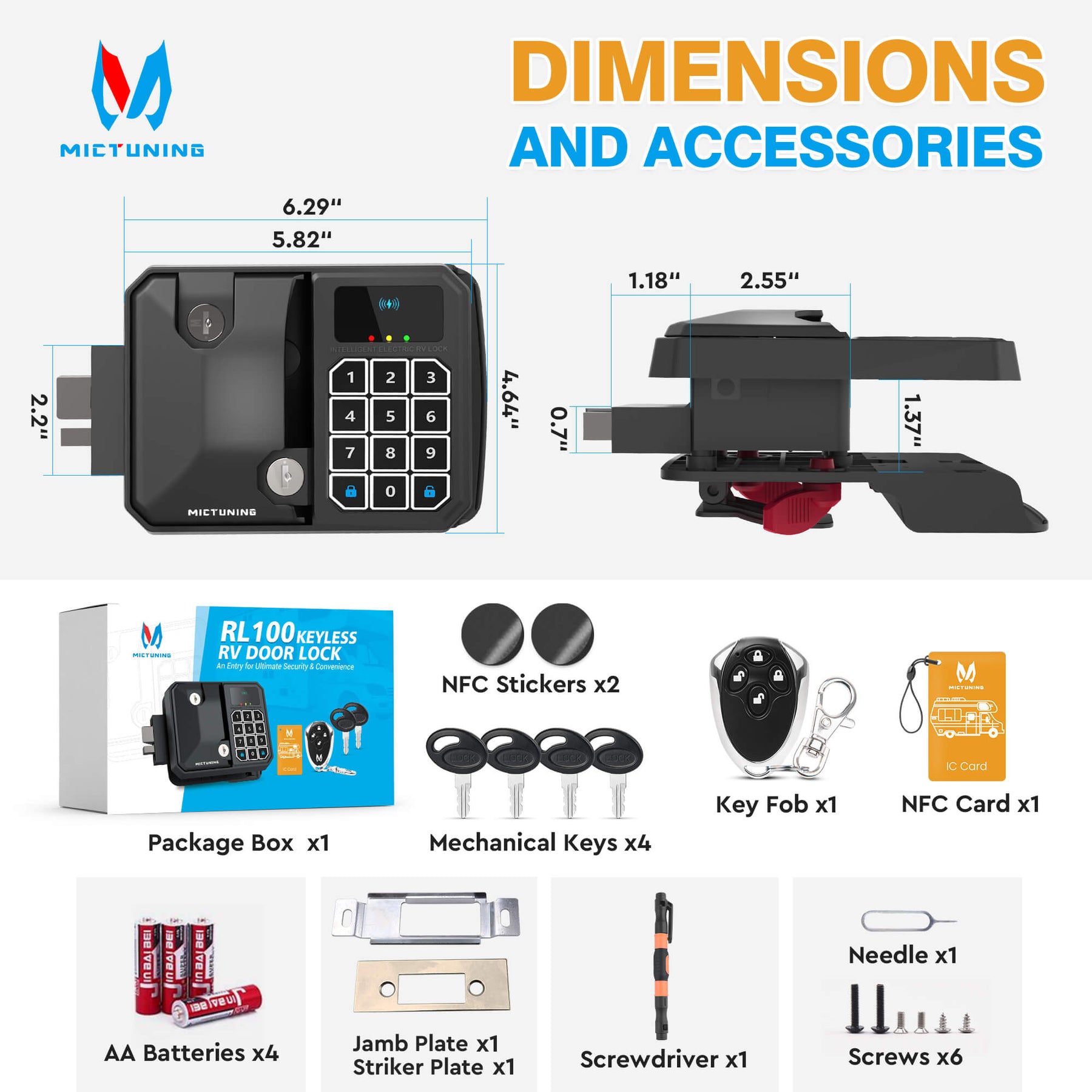 Keyless RV Entry Door Latch Digital Lock for RV Trailer Motorhome ...