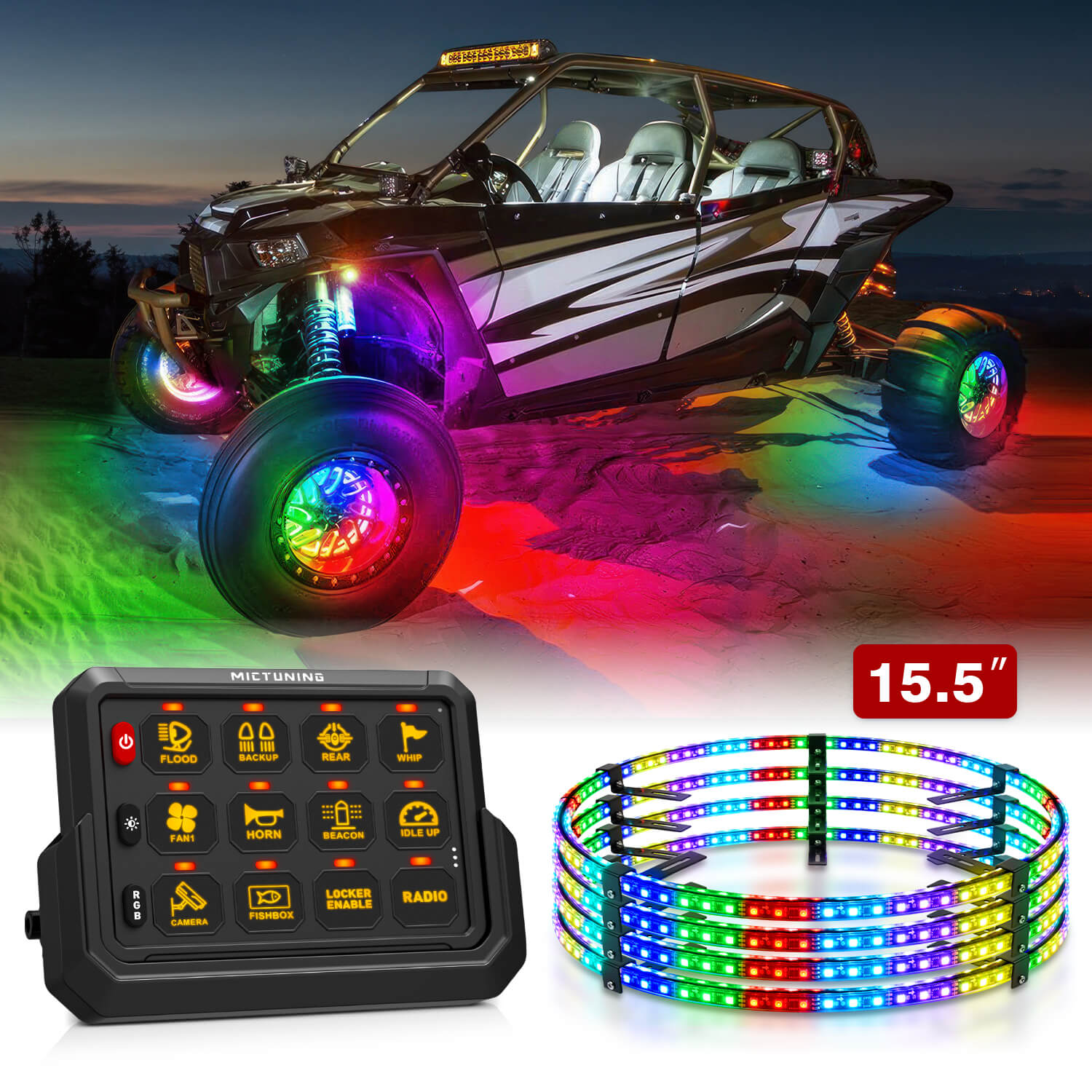 P1s-AC Wireless RGB Switch Panel Bundle with V1 RGB+IC Chasing Color W