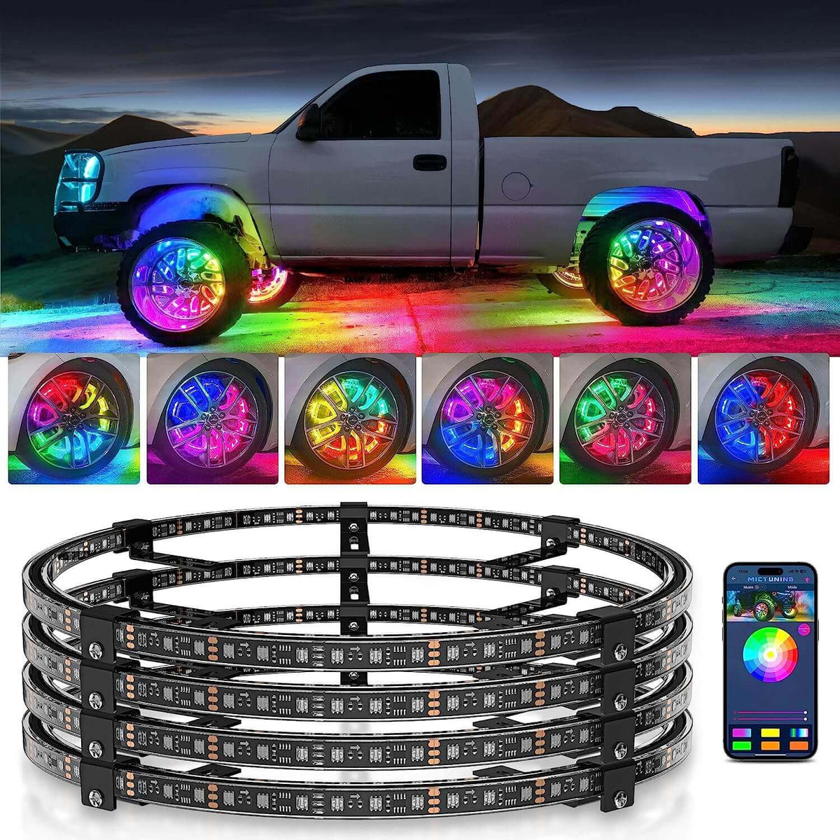 MICTUNING LED Wheel Light, High Recognition, More Cool Effect