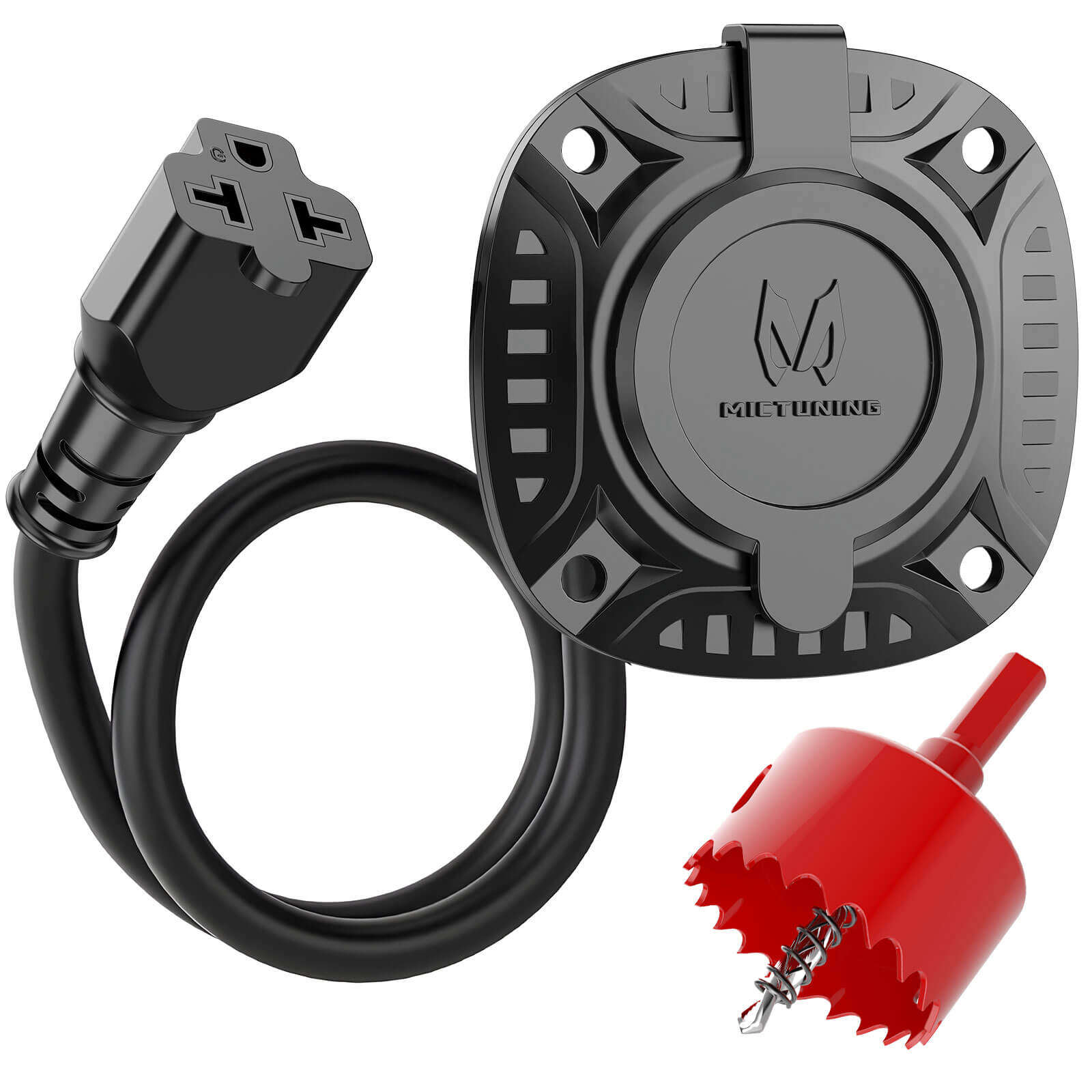 MICTUNING 5-in-1 AC Port Plug 20A 125V, RV Shore Power Inlet Plug with ...