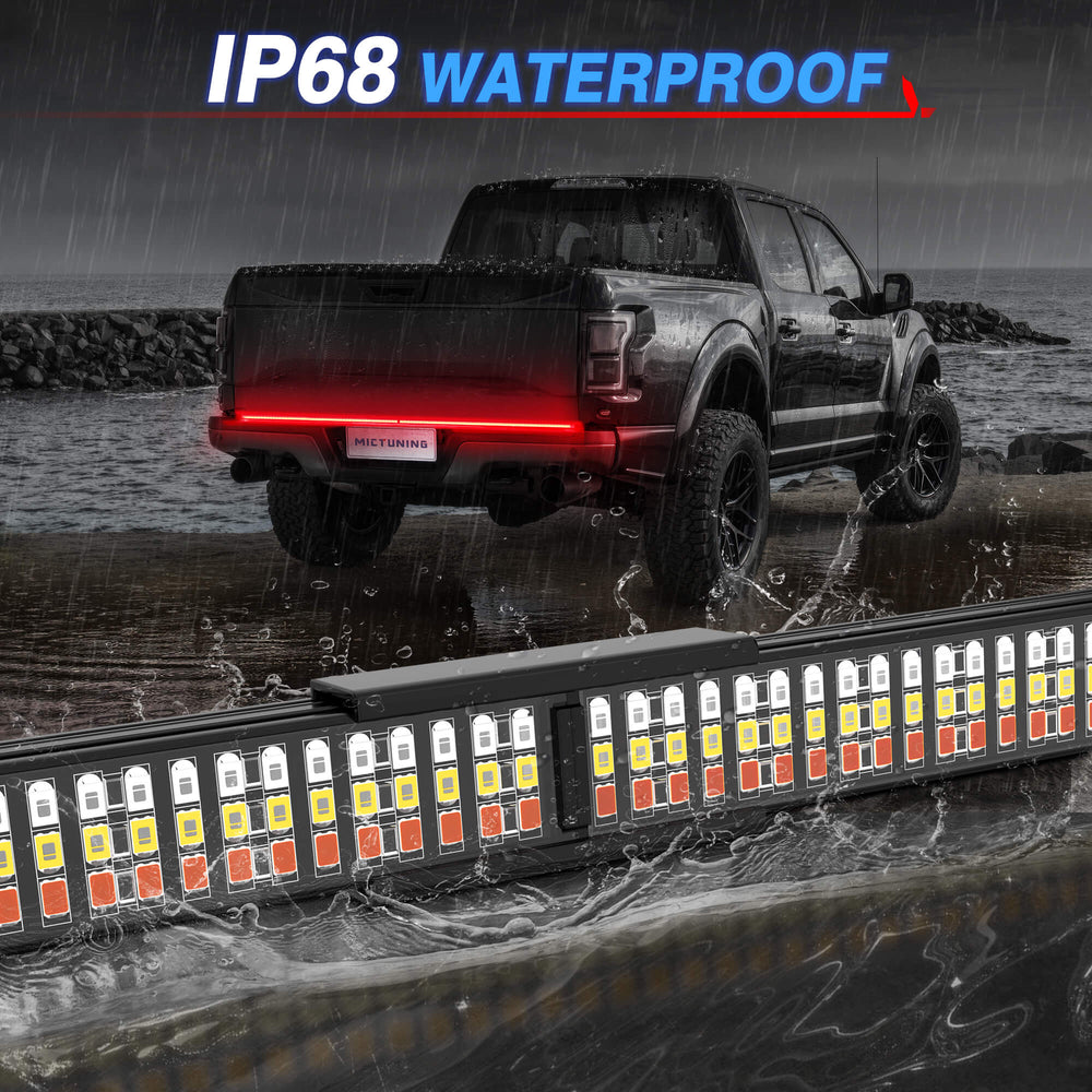 Foldable Tailgate Light Bar 3 Rows Light Strip For Truck SUV Car ...