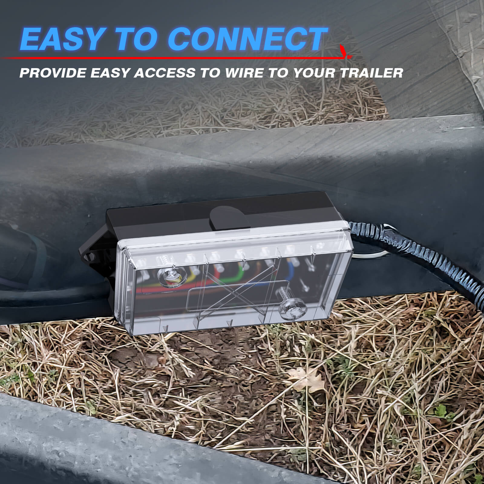 MICTUNING 7 Way Electrical Trailer Junction Box with See-Through Lid, 7 ...