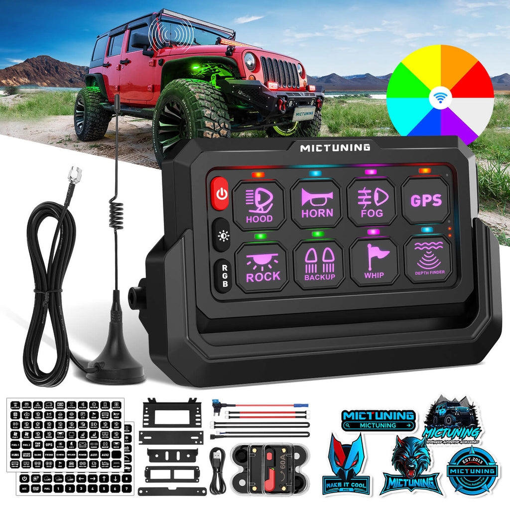 MICTUNING 2025 Upgraded P1s-W Wireless Switch Panel, Support Multi ...