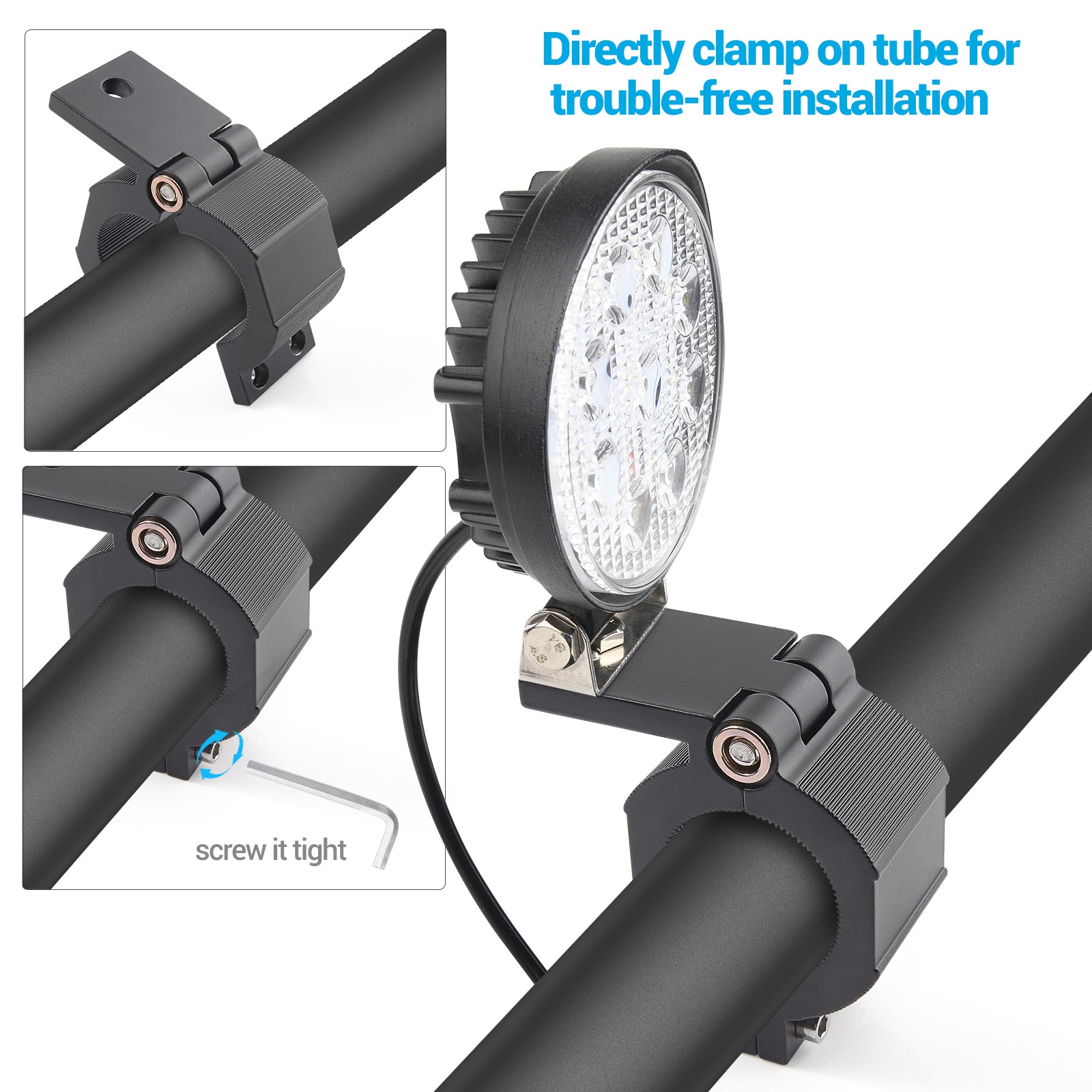 MICTUNING Off Road Light Bar Mounts Mounting Bracket Clamp Kits